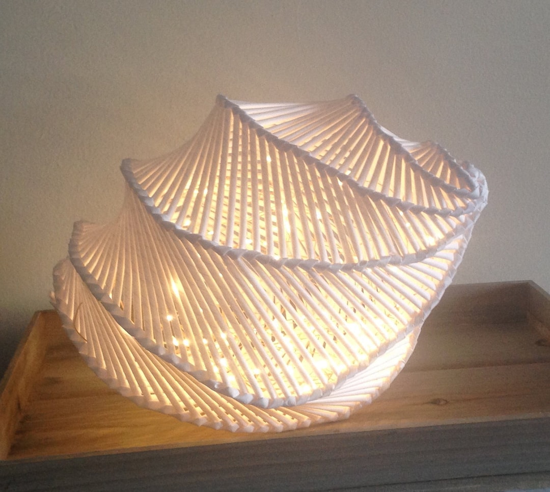 Large Handwoven Shell Paper Lantern, Wedding Centerpiece, Nightlight - Etsy