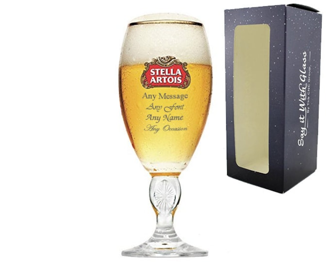 Personalised Engraved Stella Pint Glass 20oz Wedding Beer | Etsy UK