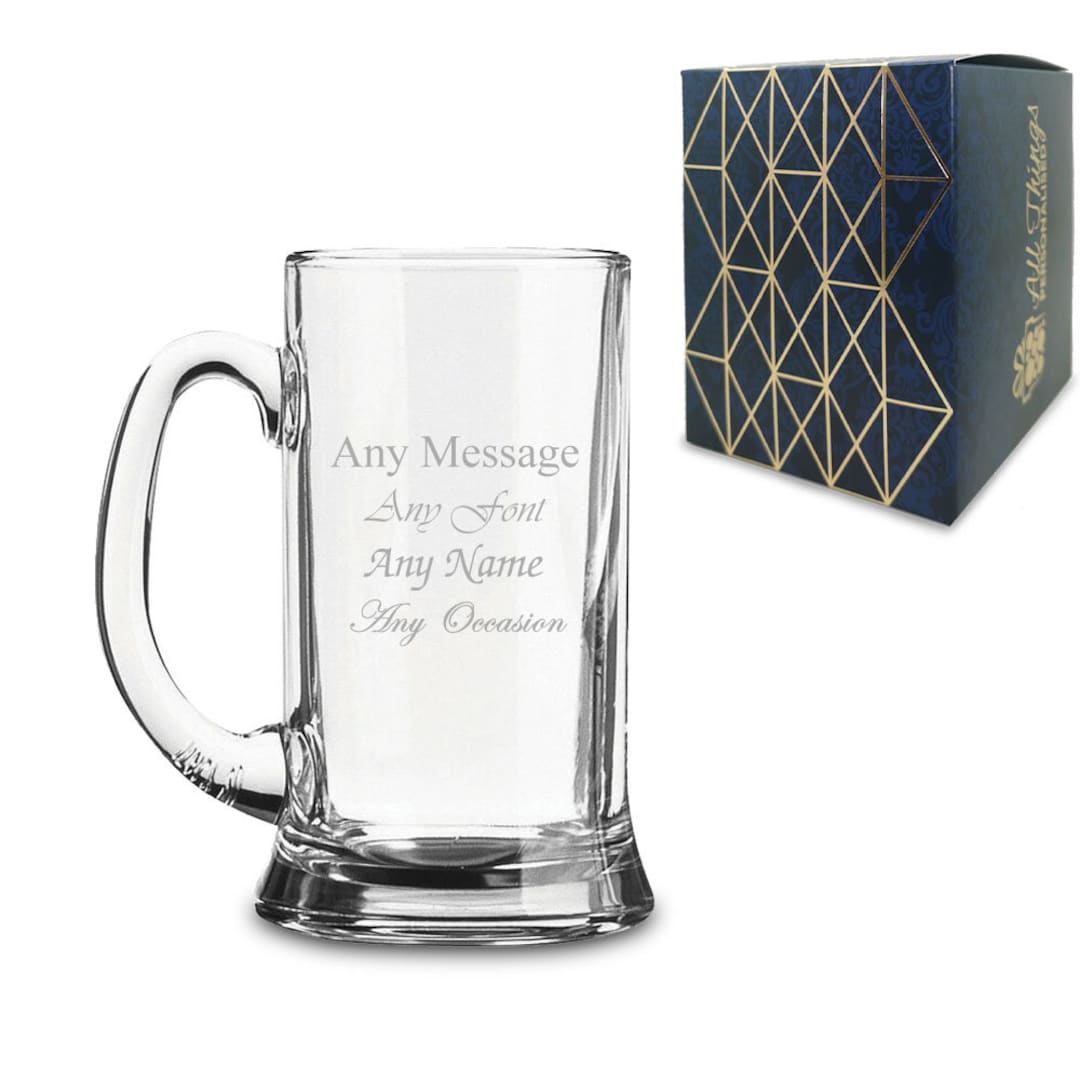 Personalised Engraved HALF PINT Icon Tankard Cider Beer Glass - Perfect ...