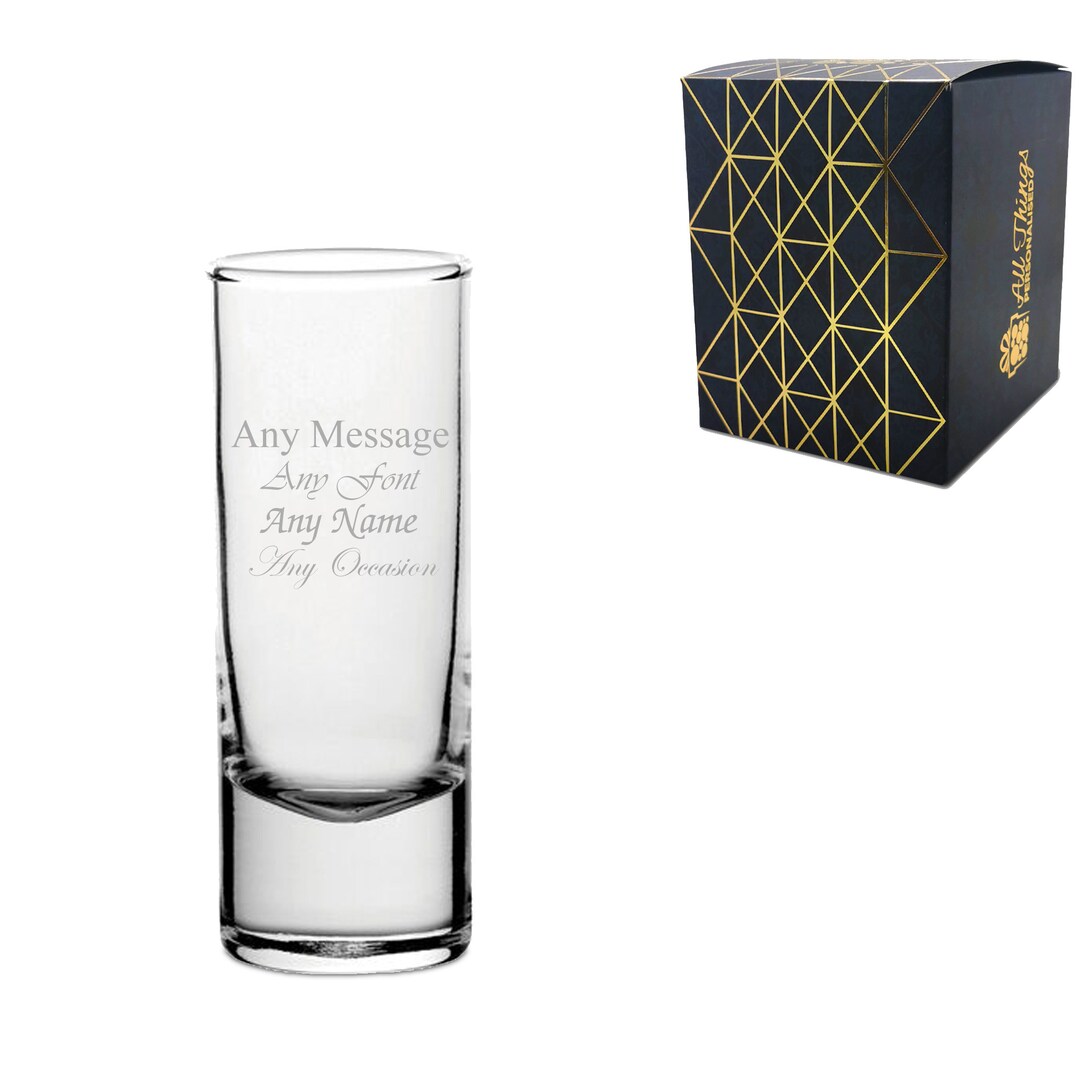 Personalised Engraved Side Shot Glass 2oz Wedding Stag Do Hen Night ...