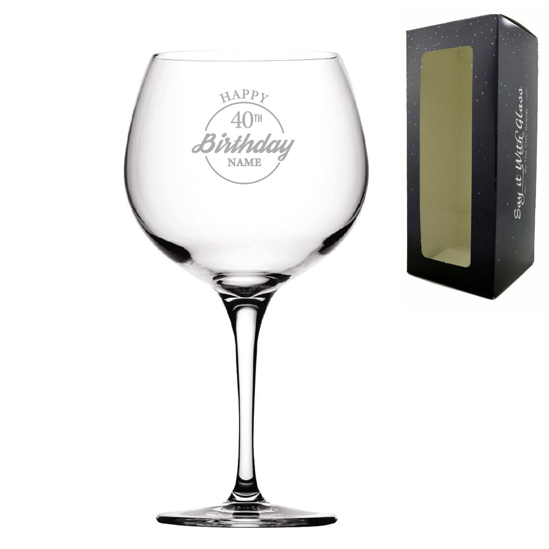 Engraved Primeur Balloon Happy 40th Birthday Circle Design Gift Boxed ...