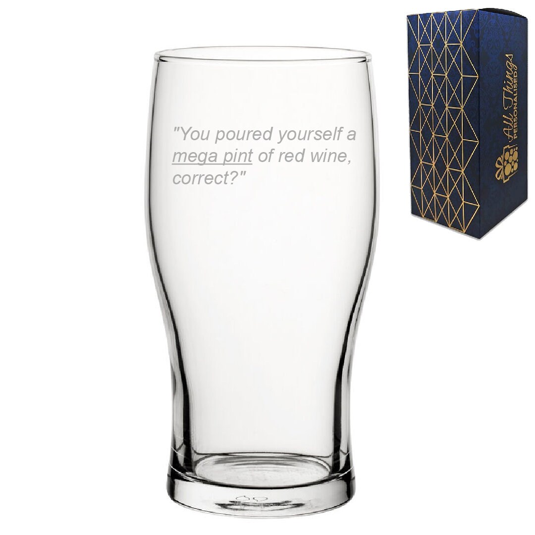 Engraved Mega Pint Tulip Glass, Trial Quote, Novelty Gift - Etsy