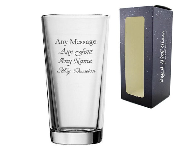 Personalised Engraved Conical Pint Glass Wedding Beer Birthday - Etsy UK