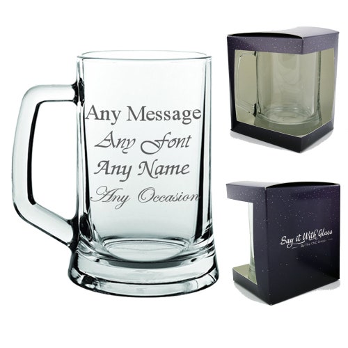 Personalised Beer Glass With Gift Box Engraved Custom - Etsy UK