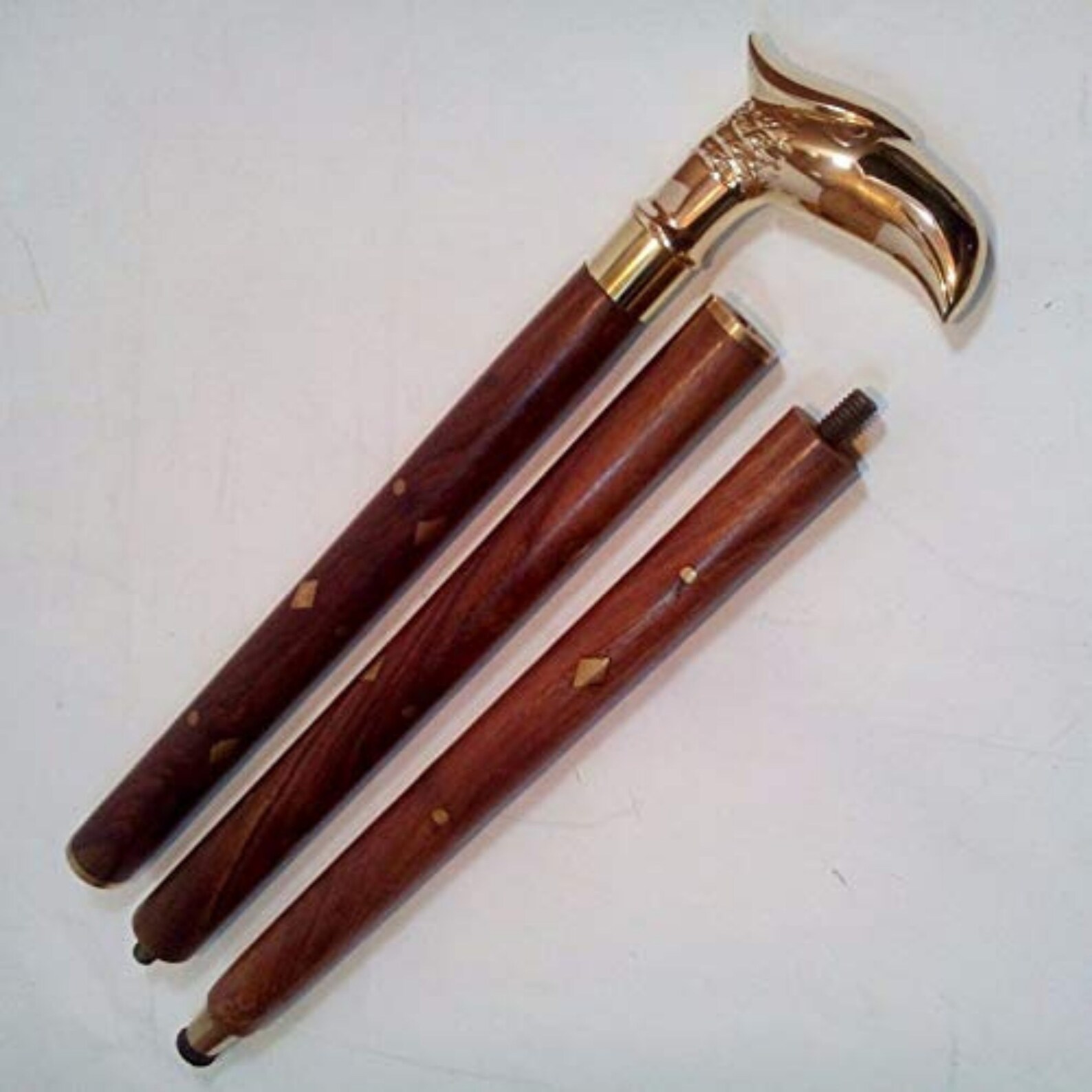 Indian Rosewood Walking Stick / Cane With Brass Eagle Shaped Handle - Etsy