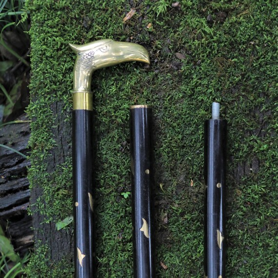 Indian Rosewood Walking Stick / Cane With Brass Eagle Shaped - Etsy