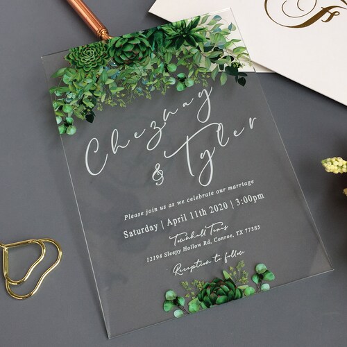 Custom Acrylic Wedding Invitation Acrylic Invites Acrylic - Etsy