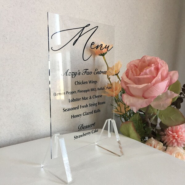 Acrylic Menus - Etsy
