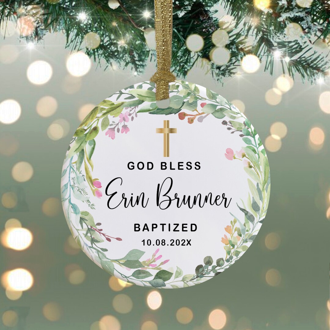 Personalized God Bless Christening Ornament -custom Baptism Ornament ...
