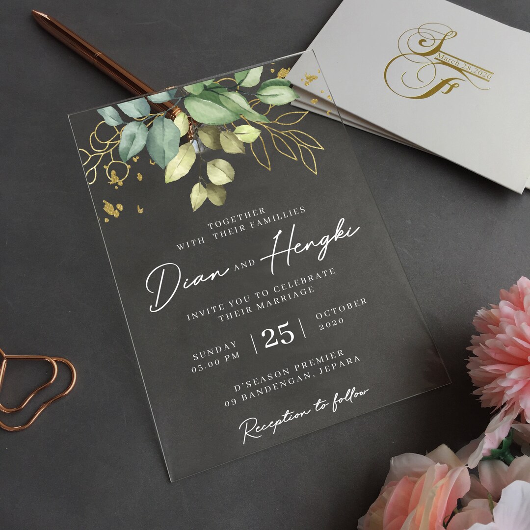 Custom Acrylic Wedding Invitation, Acrylic Invites, Acrylic Invitation ...