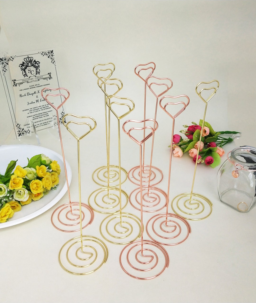 Gold Metal Table Number Stand, Table Stands, Wedding Reception ...