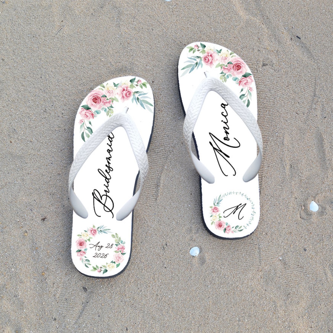 Bridesmaid Flip Flops, Custom Flip Flop, Personalized Flip Flops ...