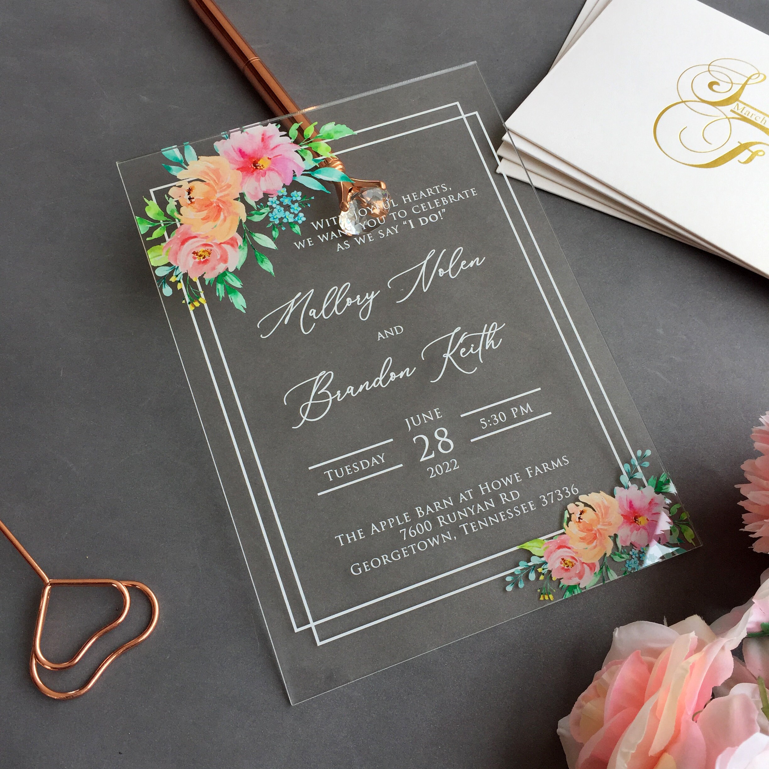 Custom Acrylic Wedding Invitation Acrylic Invites Luxury - Etsy