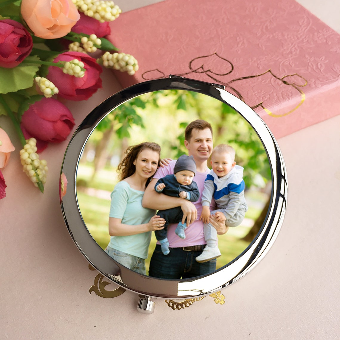 Personalized Compact Mirror Custom Photo Compact Mirror | Etsy