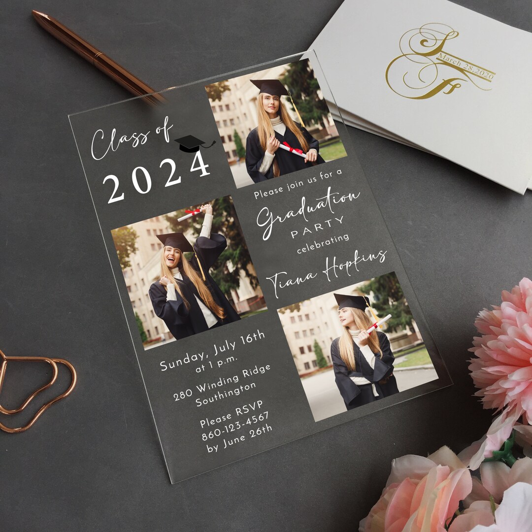 Acrylic Graduation Party Invitation, Acrylic Photo Invitation,class of ...
