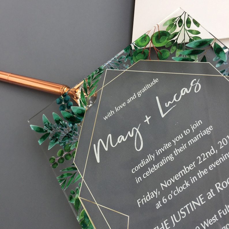 Custom Acrylic Wedding Invitation, Acrylic Invites, Luxury Invite ...