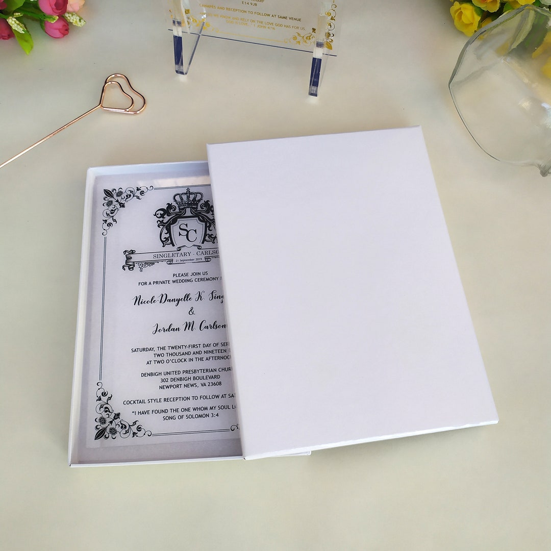 Invitation Box, White Box for Invitation, Gift Box, Luxe White Box ...