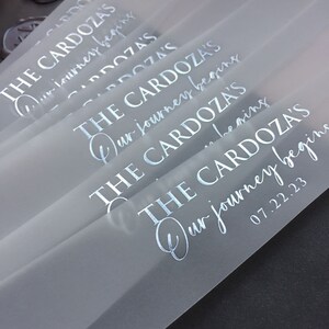 Personalized Vellum Belly Bands for 5 X 7 Invitation, Wedding Invite ...