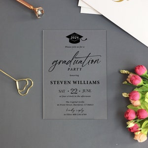 Acrylic Invite, Class of 2024 Graduation Announcement, Graduation Party ...