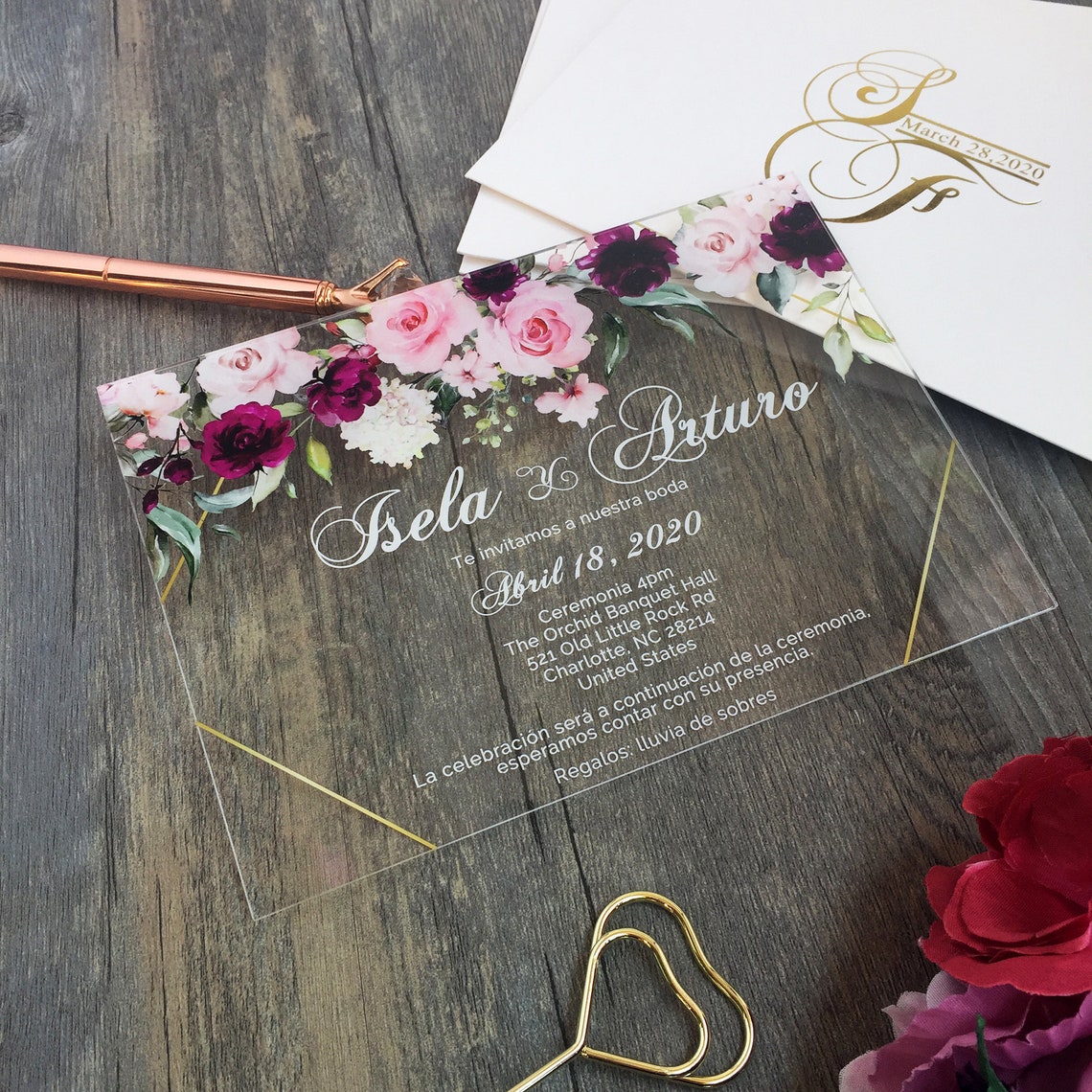 Custom Acrylic Wedding Invitation Acrylic Invitesacrylic - Etsy