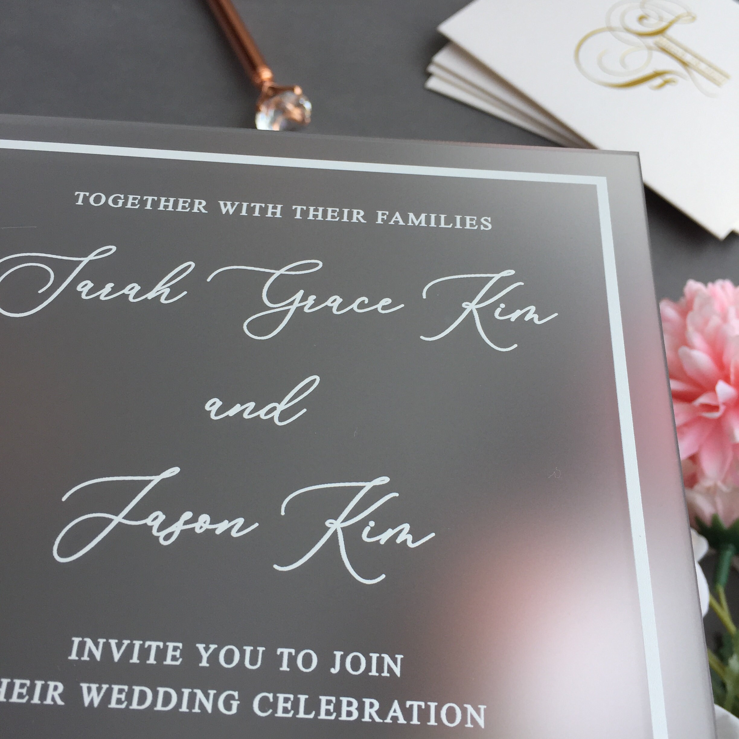 Frosted Acrylic Wedding Invitation Minimalist Frosted Acrylic - Etsy