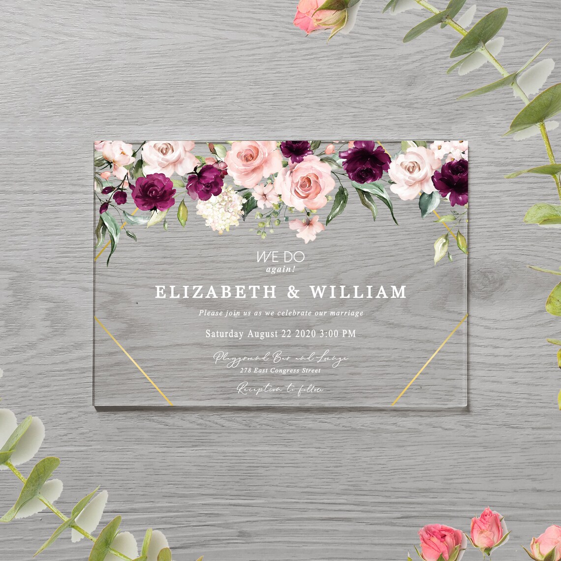 Custom Acrylic Wedding Invitation Acrylic Invitesacrylic - Etsy