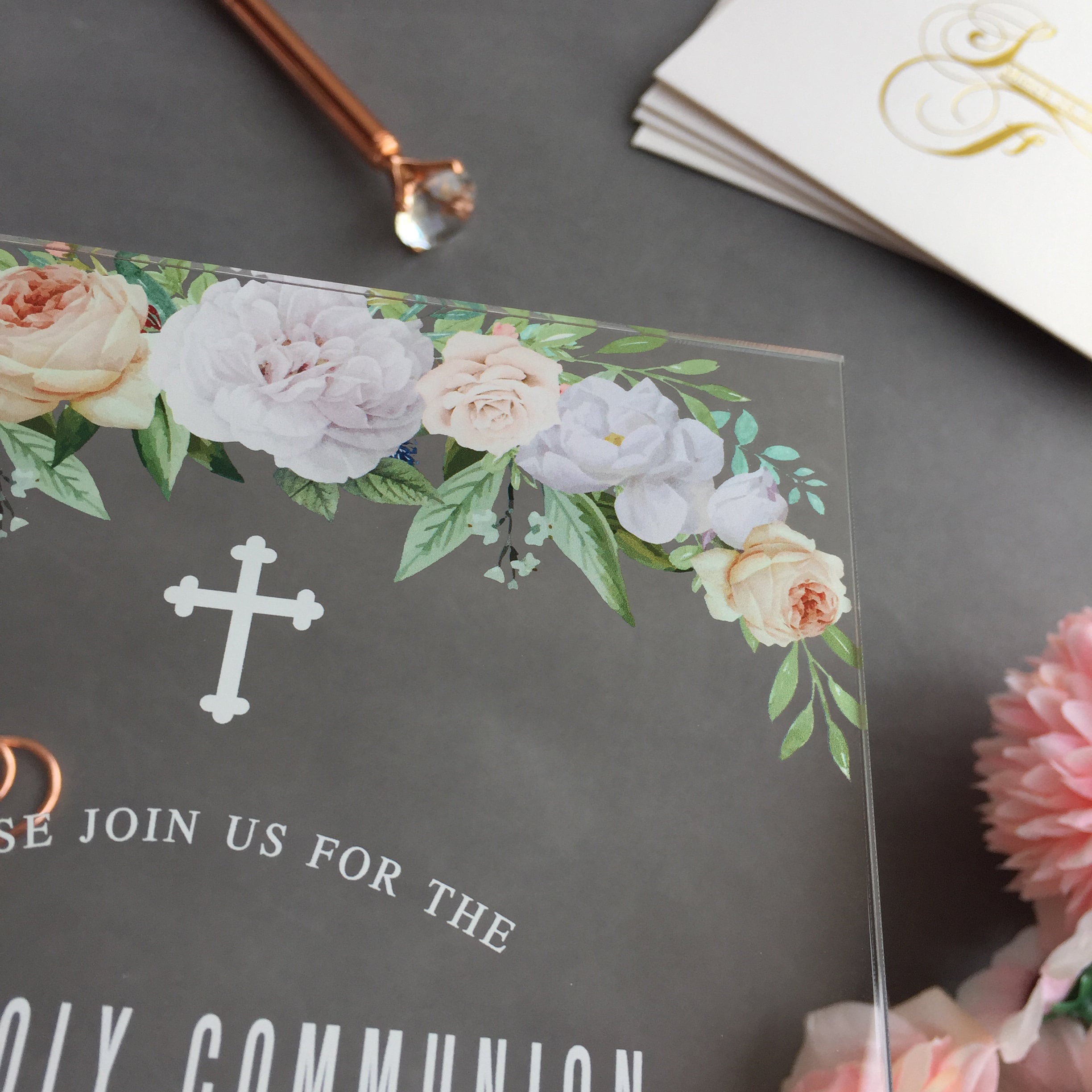 Acrylic Baptism Invite Baptism Invitation Girl First Holy - Etsy