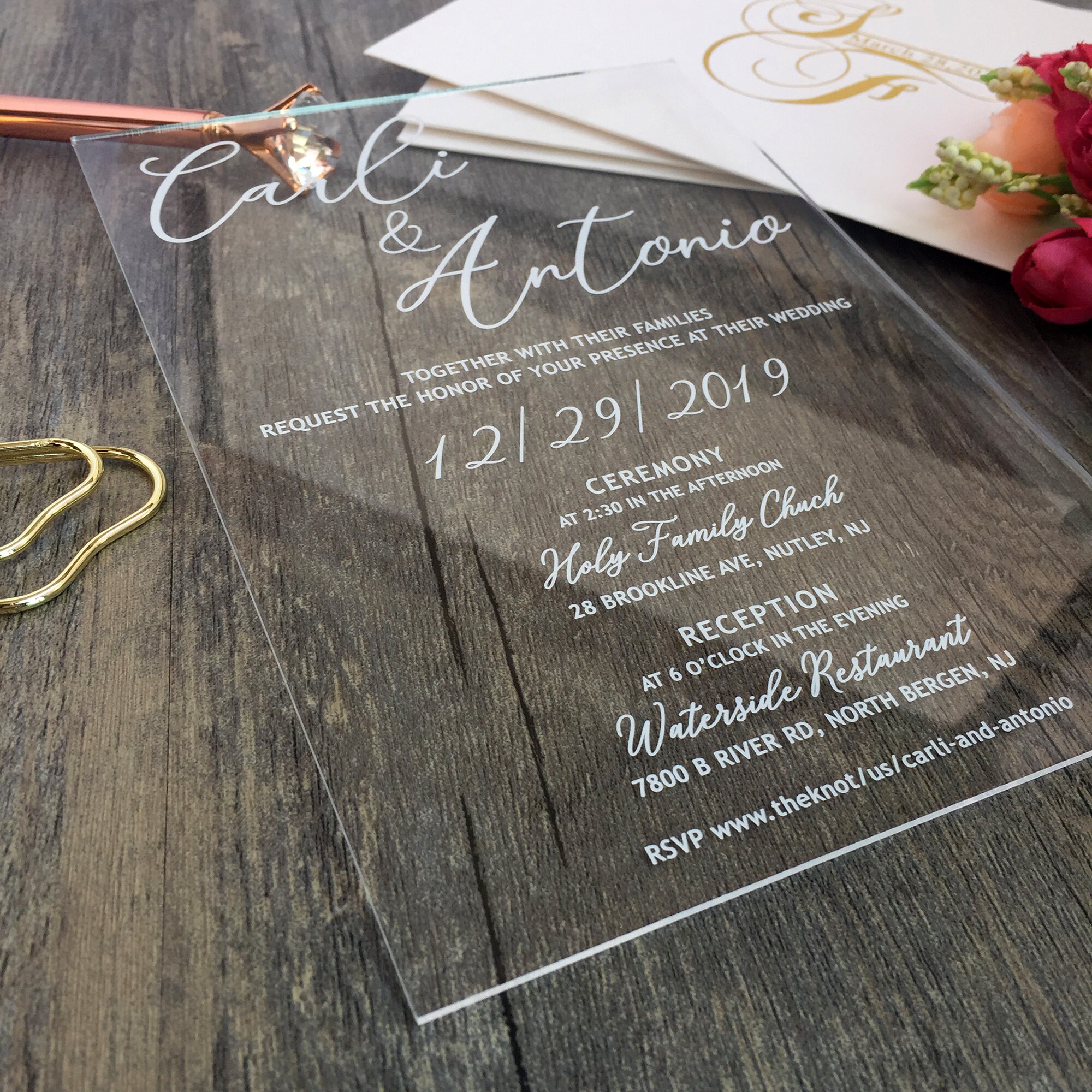 Custom Acrylic Wedding Invitation, Acrylic Invites, Minimalist Acrylic ...