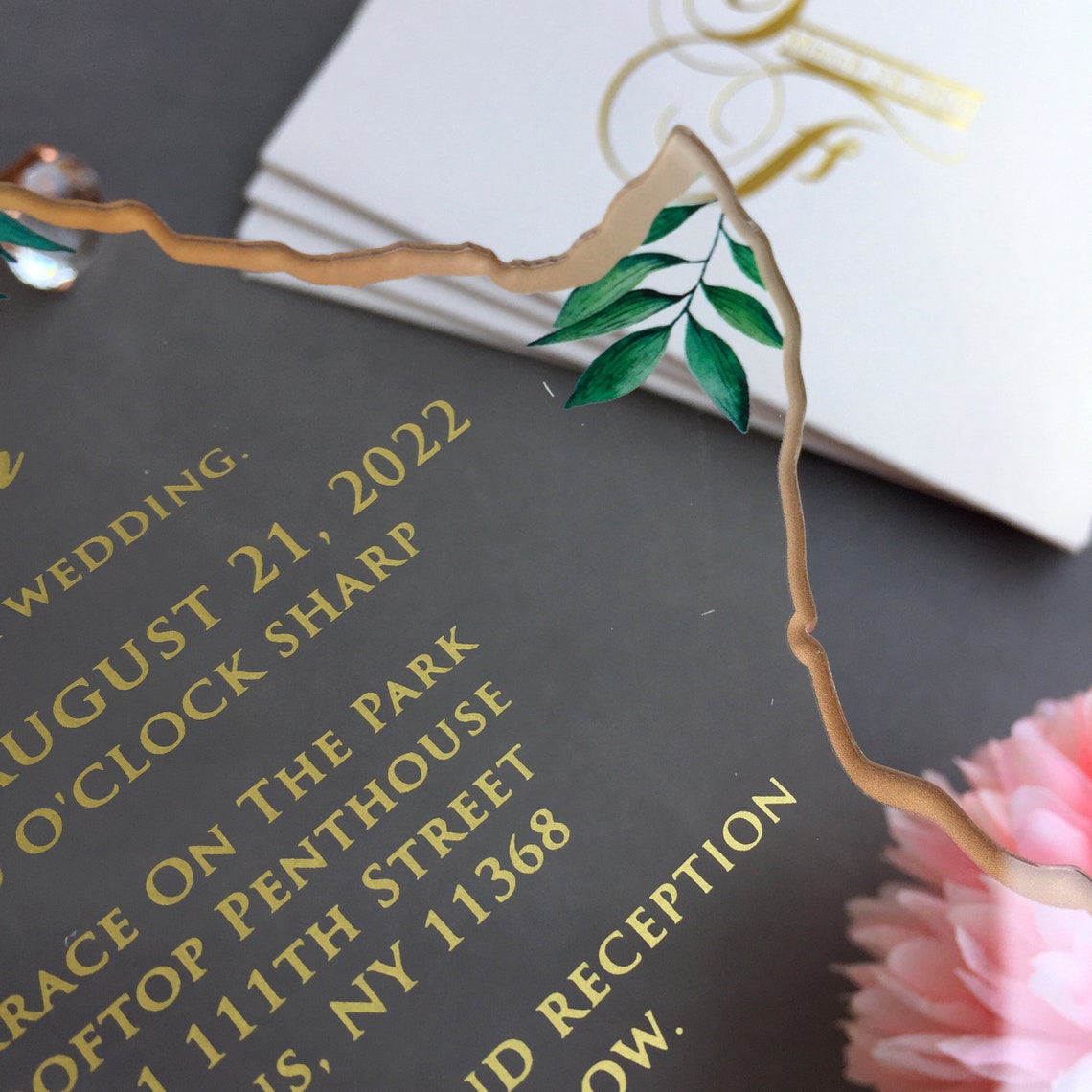 African Map Wedding Invitation, Acrylic Tropical Wedding Invite ...