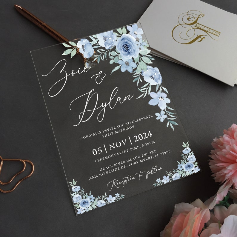 Acrylic Wedding Invites Custom Acrylic Wedding Invitation - Etsy