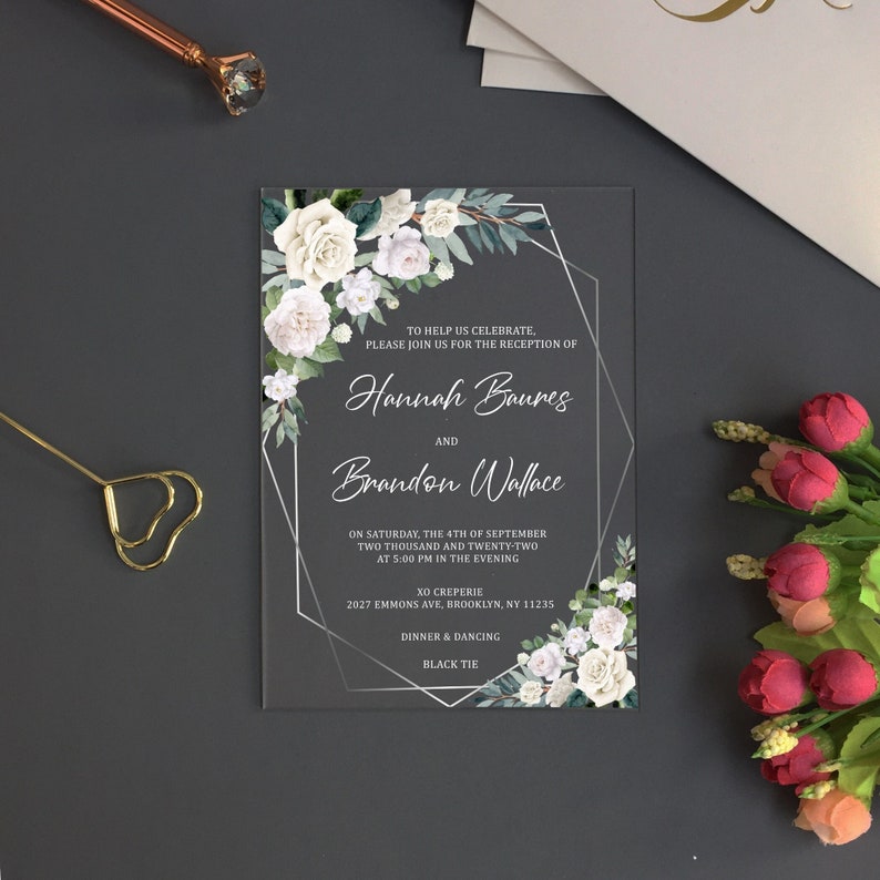 Custom Acrylic Wedding Invitation Acrylic Invites White - Etsy