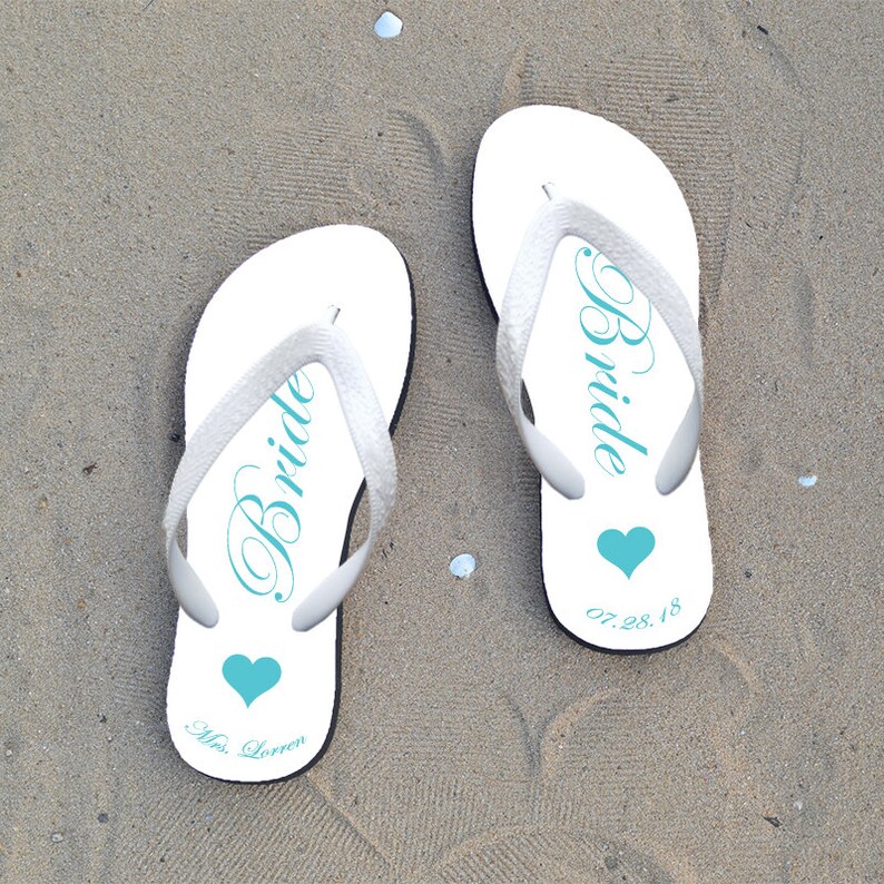 Bride Flip Flopsbride Flip Floppersonalized Flip Flops for - Etsy