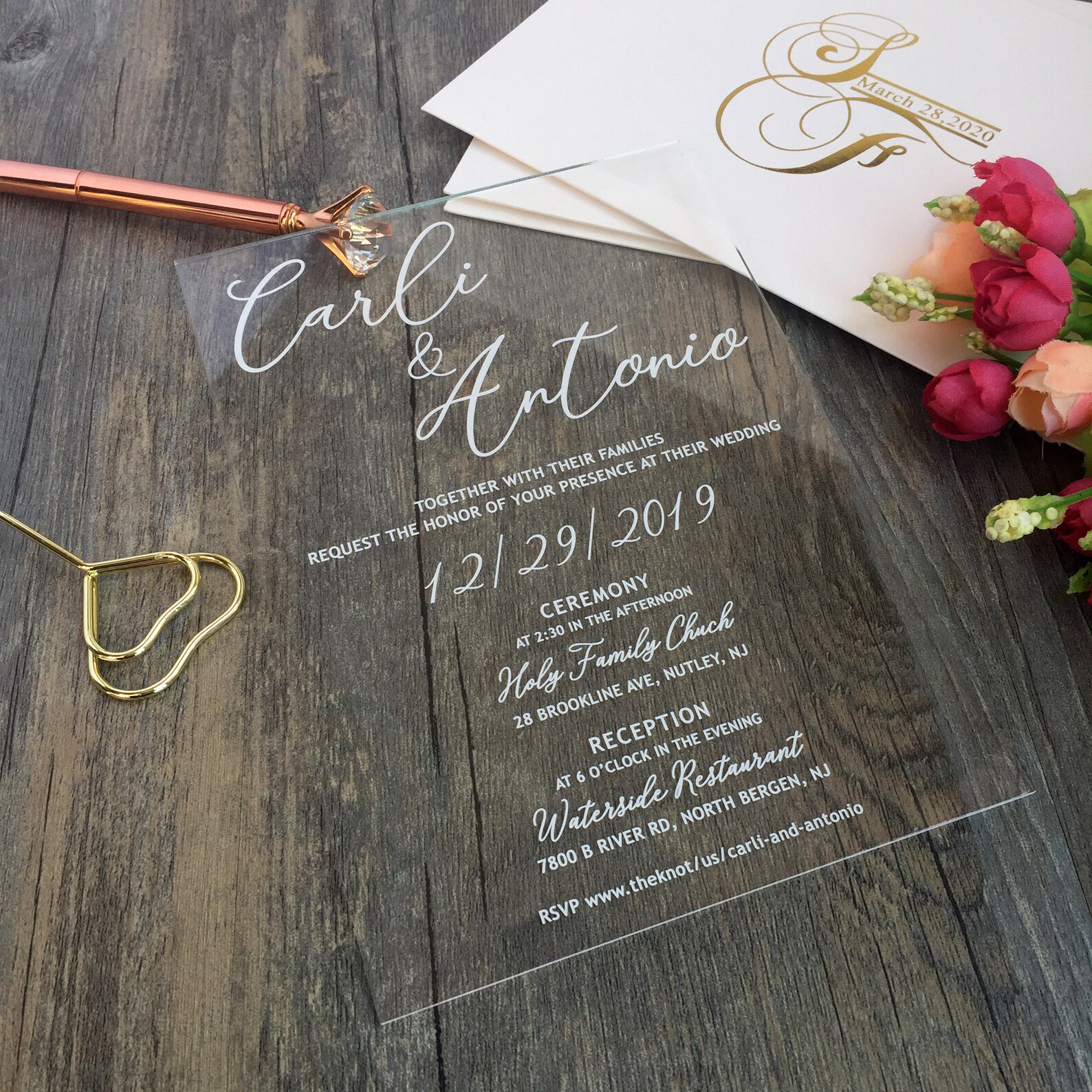 Custom Acrylic Wedding Invitation, Acrylic Invites, Minimalist Acrylic ...