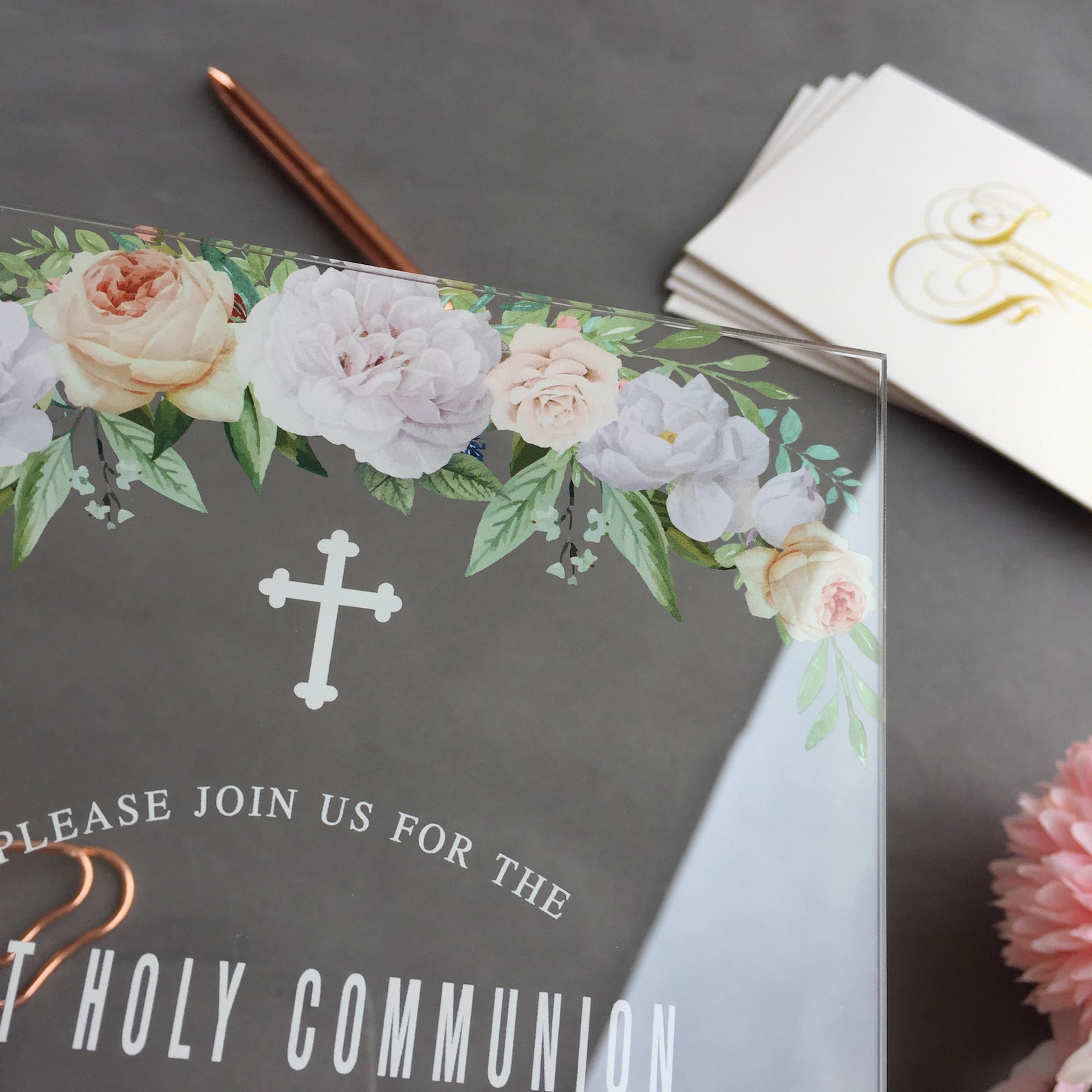 Acrylic Baptism Invite Baptism Invitation Girl First Holy - Etsy