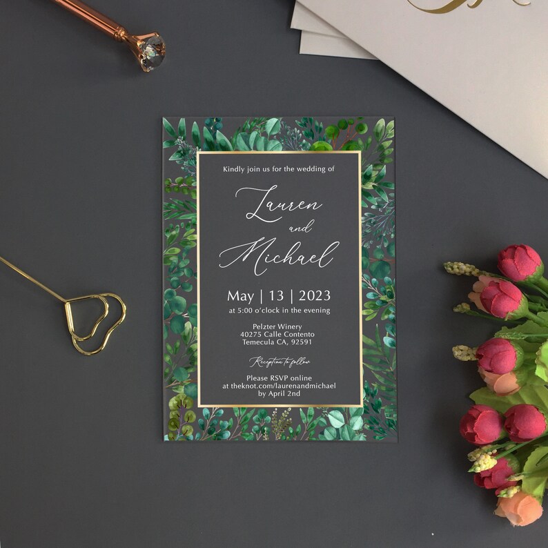 Custom Acrylic Wedding Invitation Acrylic Invites Luxury - Etsy