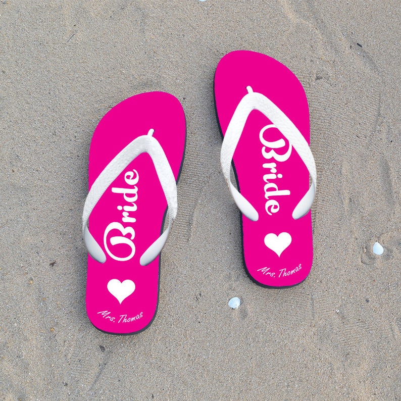 Bride Flip Flopsbride Flip Floppersonalized Flip Flops for - Etsy