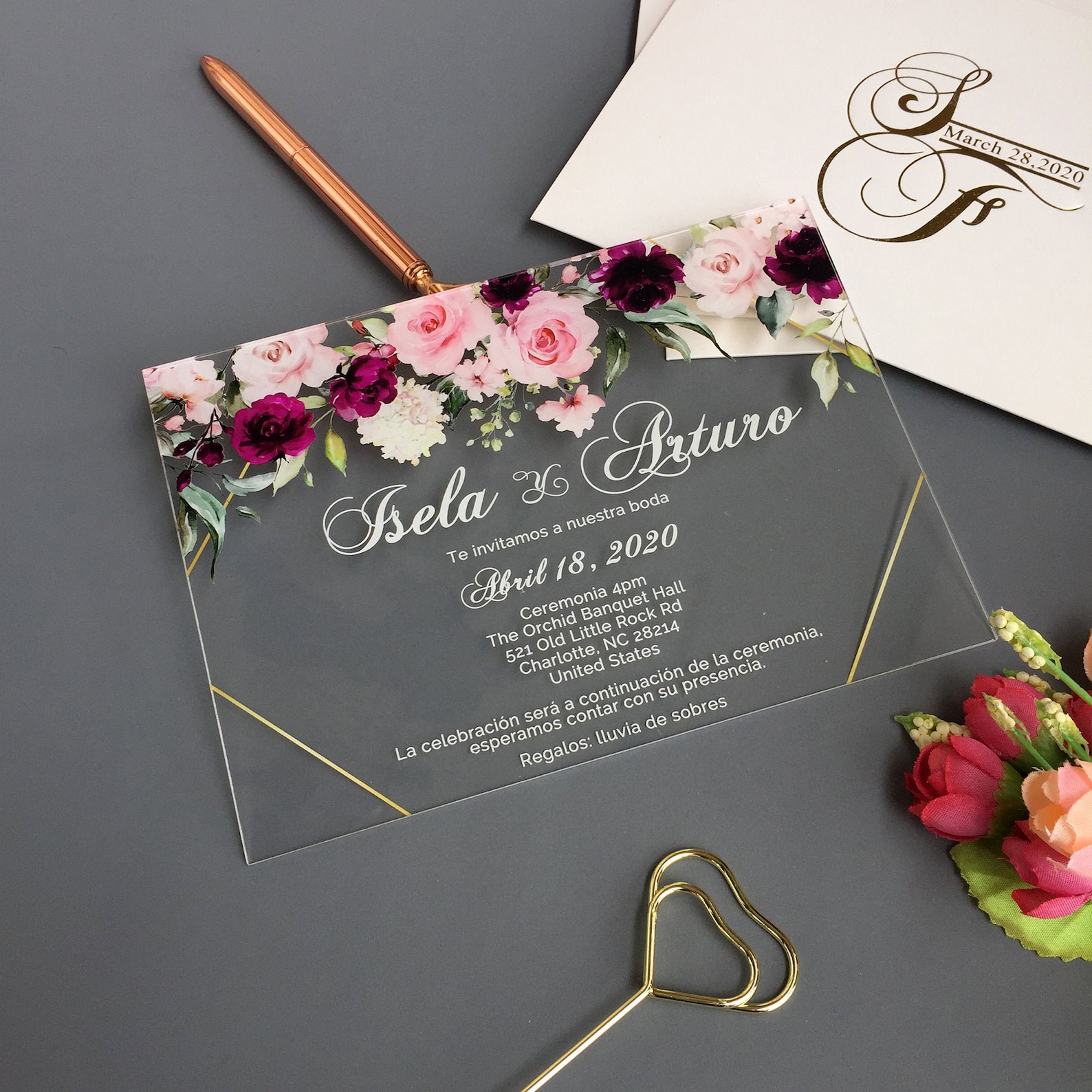 Custom Acrylic Wedding Invitation Acrylic Invitesacrylic - Etsy