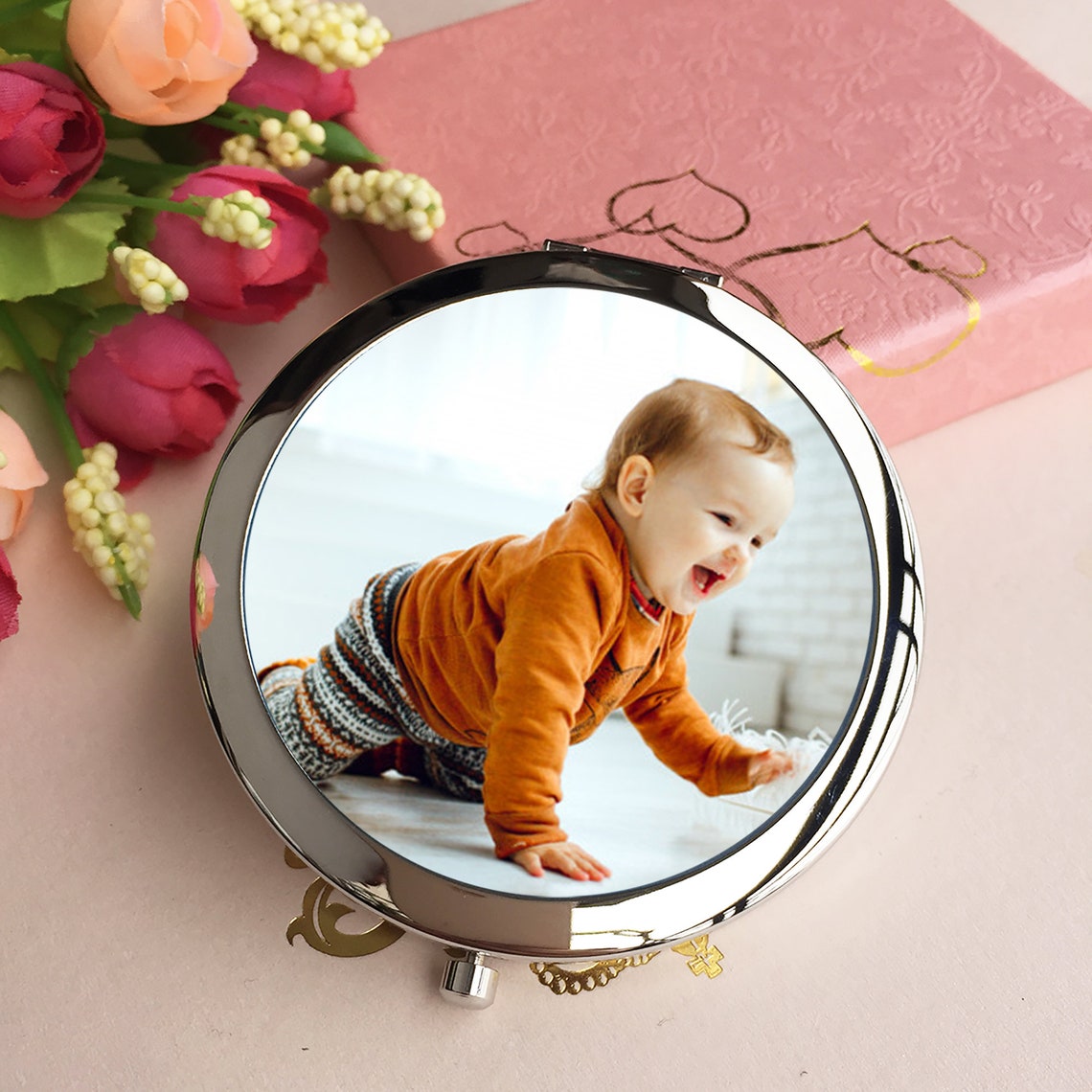 Personalized Compact Mirror Custom Photo Compact Mirror | Etsy