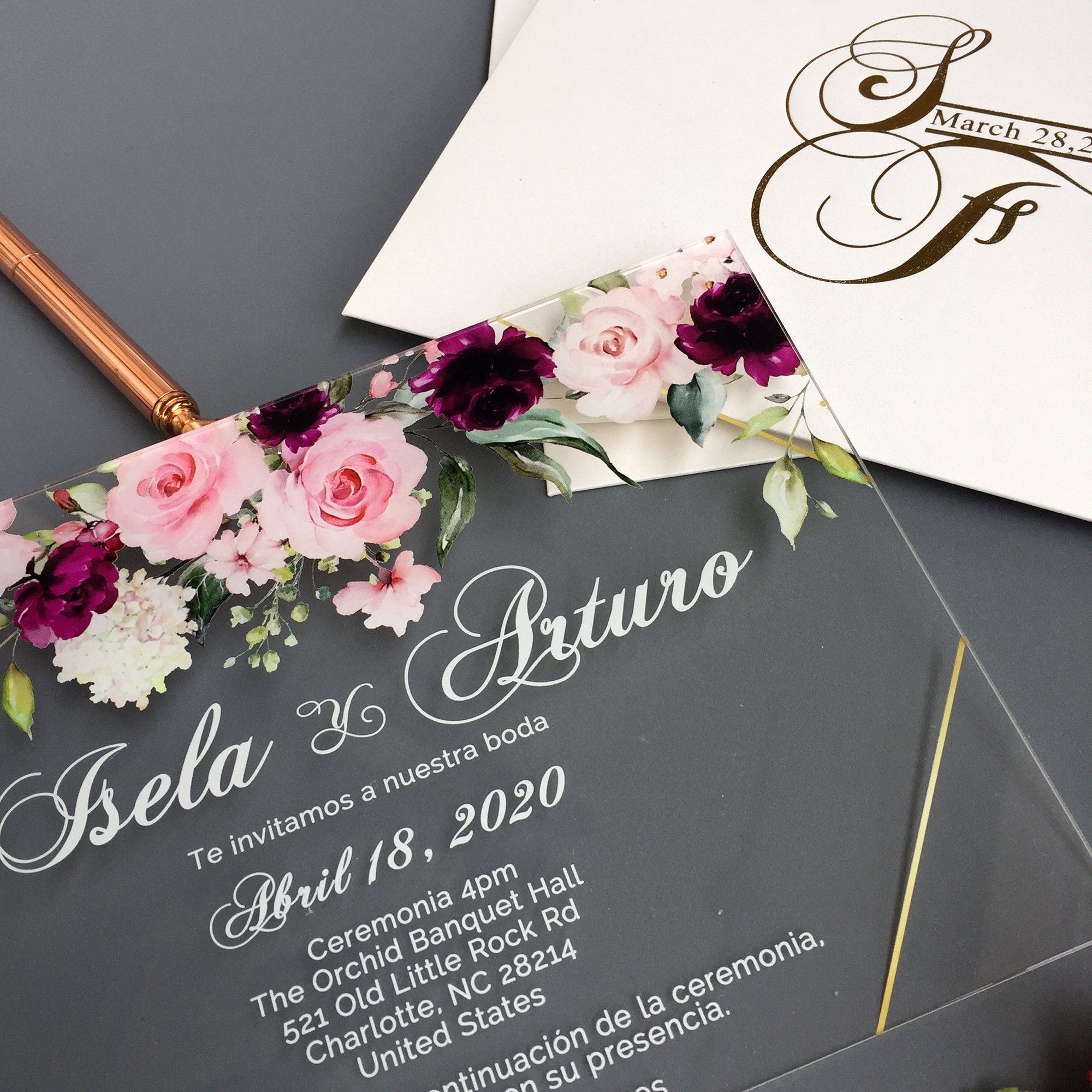 Custom Acrylic Wedding Invitation Acrylic Invitesacrylic - Etsy