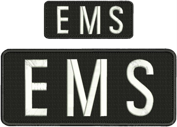 EMS Embroidery Patch 10x4 and 5x2 inches Hook backing white | Etsy