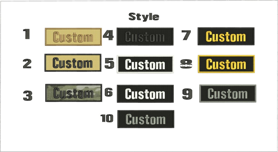 Custom Name Tapes Embroidery Patch 3x10 Inches Hook Backing Square ...