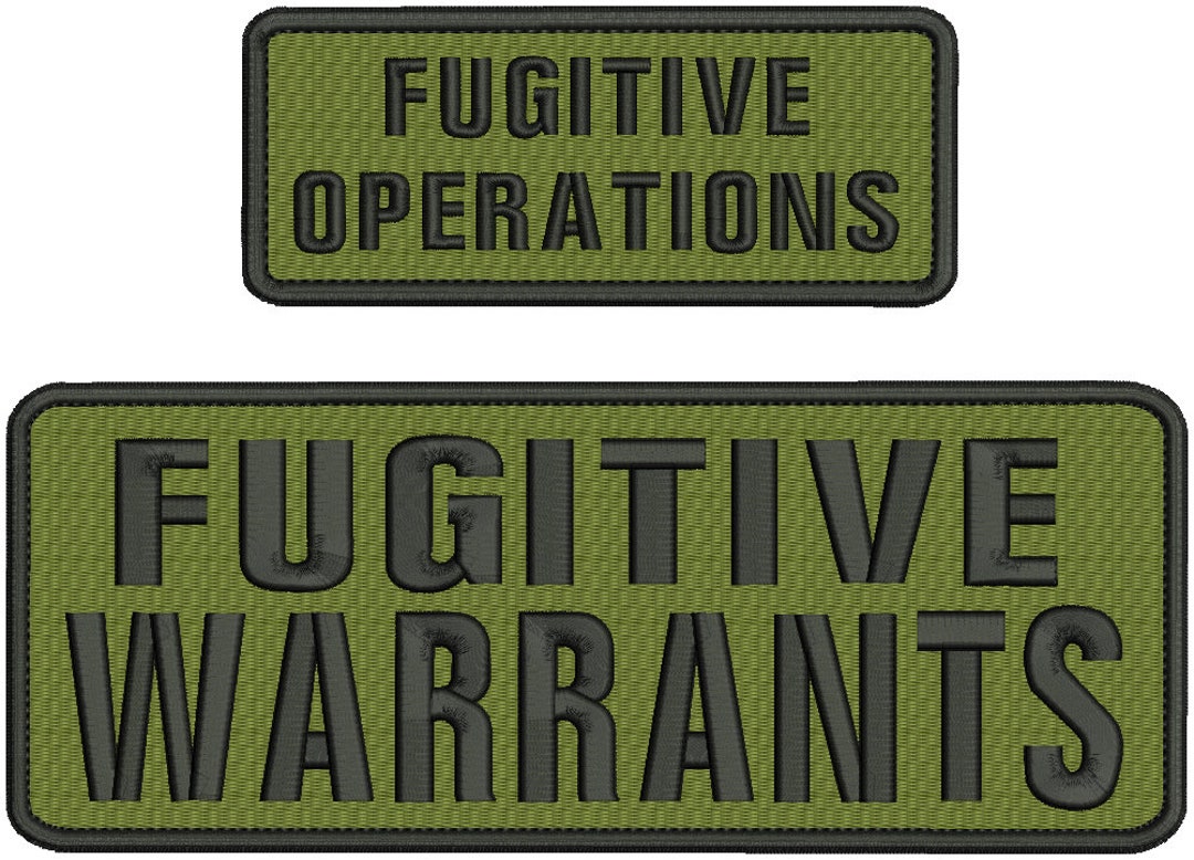 Fugitive Warrants and Operations Embroidery Patch 4x10 2.5x6 Inches ...