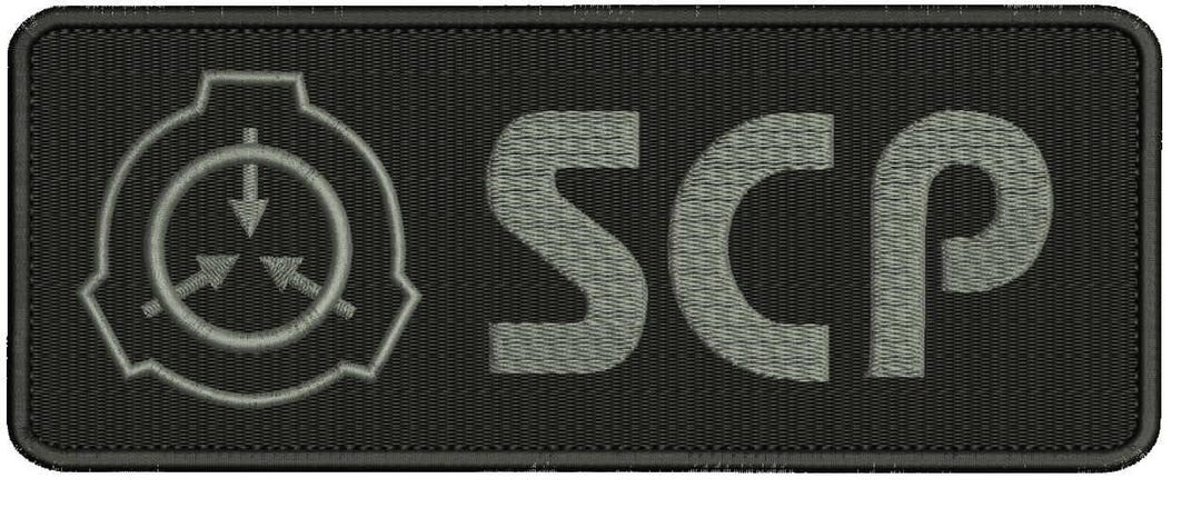 SCP Embroidery Patches 4x10 Inches Hook Backing Round Corners Grey ...