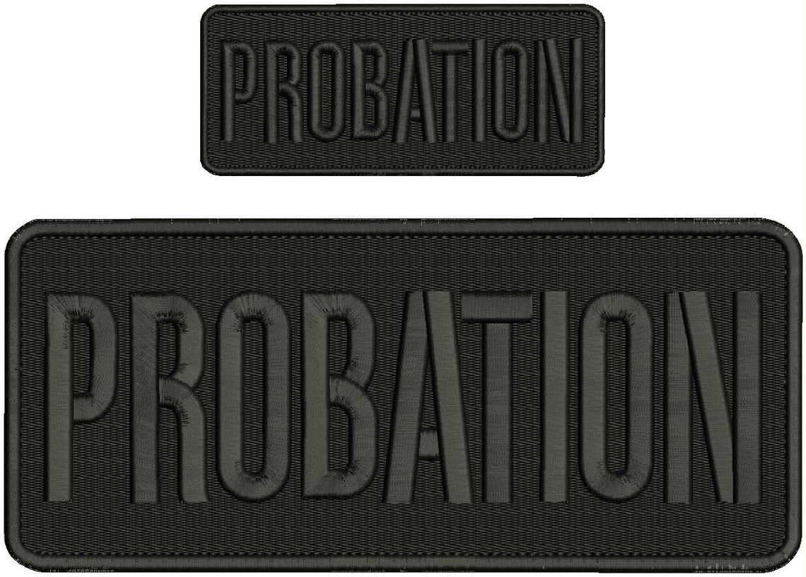 Probation Embroidery Patch 4x10 and 2x5 inches Hook backing | Etsy
