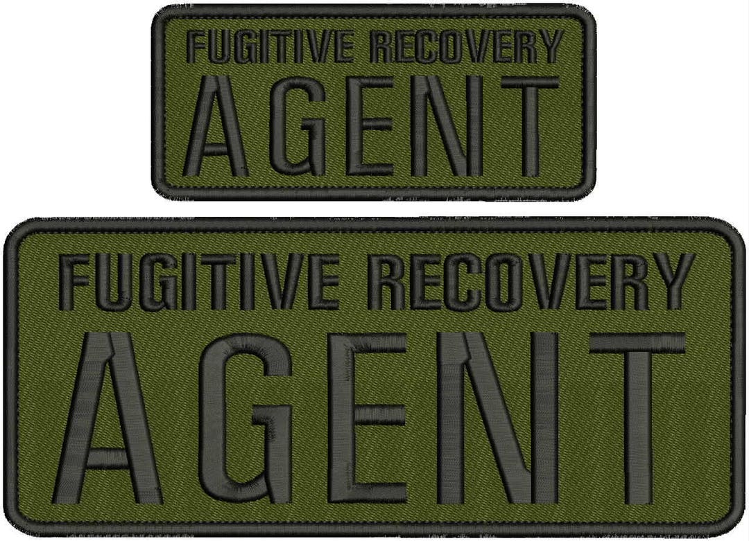Fugitive Recovery Agent Embroidery Patch 4x10 and 2.5x6 Inches Hook ...
