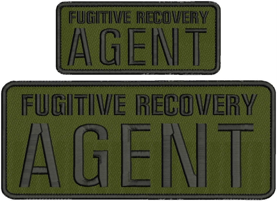 Fugitive Recovery Agent Embroidery Patch 4x10 and 2.5x6 inches | Etsy