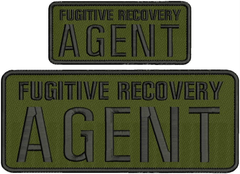 Fugitive Recovery Agent Embroidery Patch 4x10 and 2.5x6 Inches - Etsy