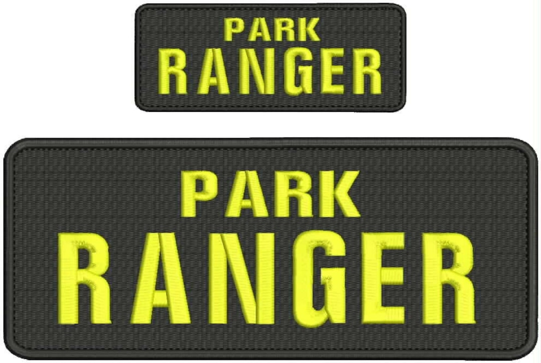 Park Ranger Embroidery Patch 10x4 and 5x2 Inches Hook Backing Yellow ...