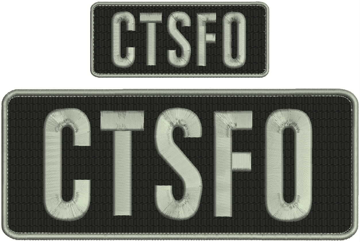 CTSFO Embroidery Patch 10x4 and 5x2 Inches Hook Backing All Grey - Etsy UK
