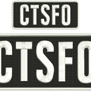CTSFO Embroidery Patch 10x4 and 5x2 Inches Hook Backing All White - Etsy